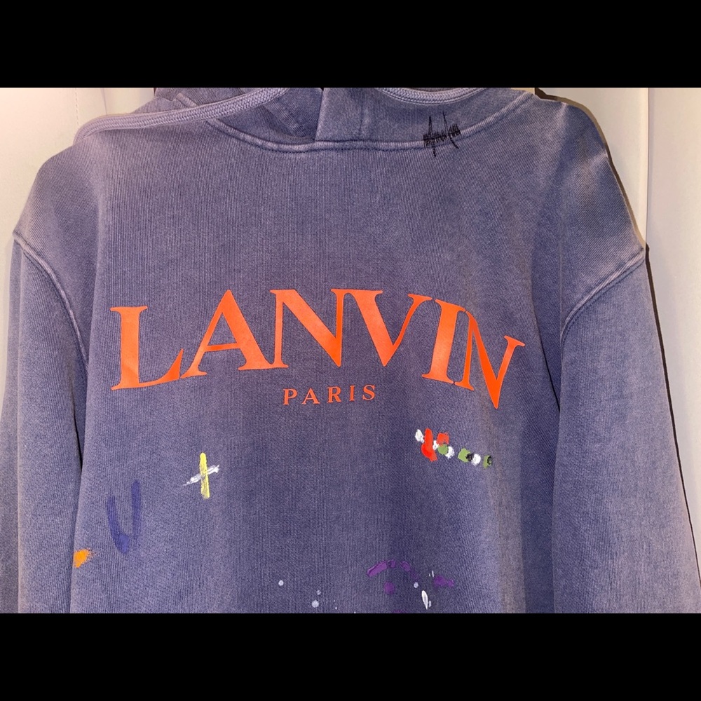 Gallery Dept X Lanvin Faded Hand Painted Hoodie Size … - Gem